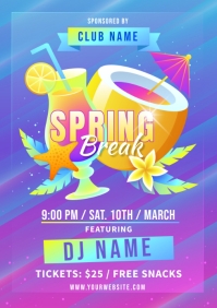 Spring Break Party Poster Design Template | PosterMyWall