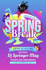 Pink Spring Break Party Template | PosterMyWall