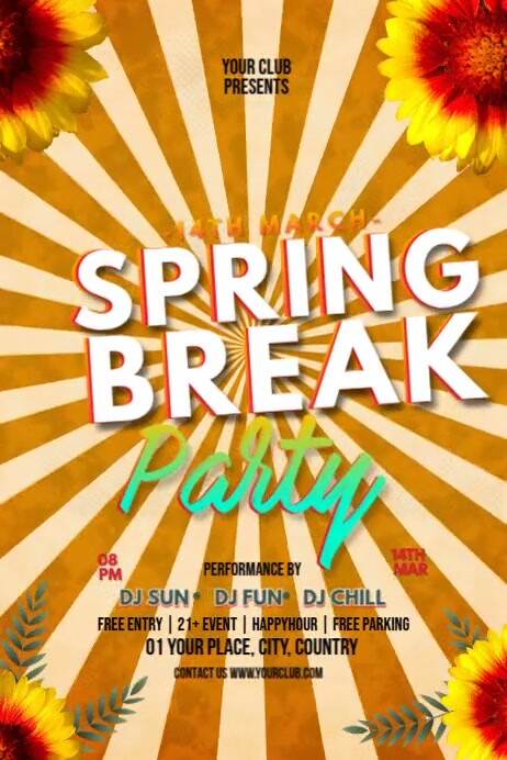Plantilla de Spring Break Party Video | PosterMyWall