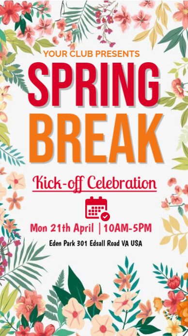 Plantilla de Spring Break Post | PosterMyWall