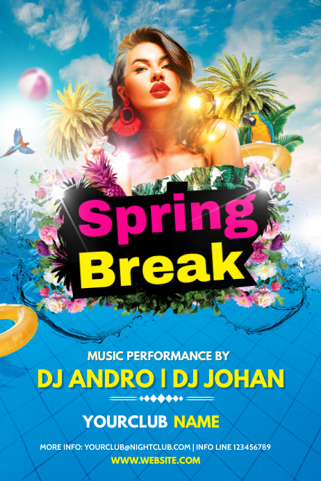 Spring Break Poster Template | PosterMyWall