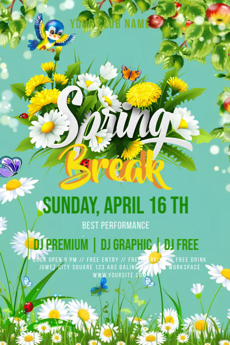 Spring Break Poster Template | PosterMyWall