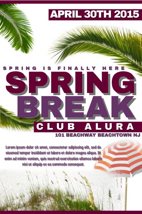 Spring Break Template | PosterMyWall