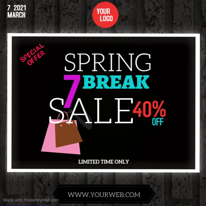 Spring Break sale Template | PosterMyWall