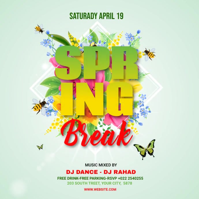 Spring Break Template | PosterMyWall