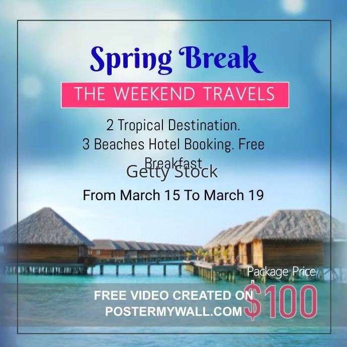 Spring Break Travel Promotion Video Template | PosterMyWall