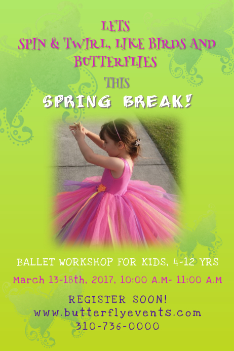 SPRING BREAK WORKSHOP POSTER TEMPLATE | PosterMyWall