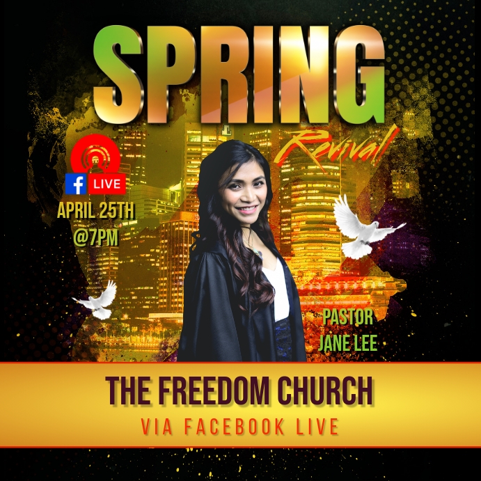 Copy of SPRING CHURCH REVIVAL FLYER TEMPLATE | PosterMyWall