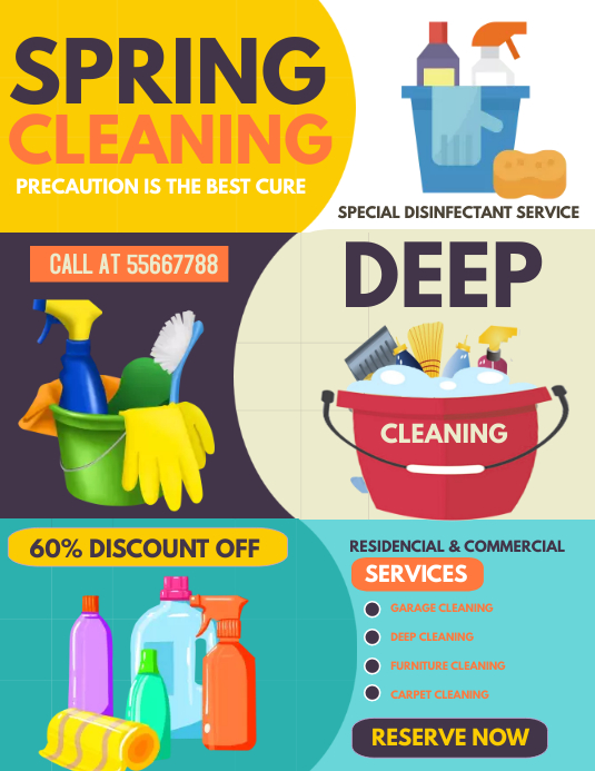 Copy of spring cleaning, cleaning | PosterMyWall