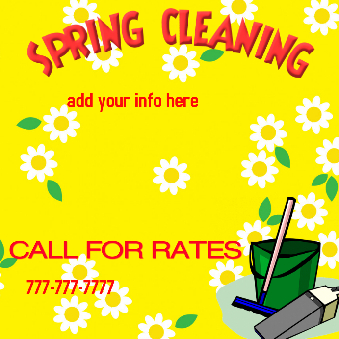 spring cleaning maid cleaning service Template | PosterMyWall