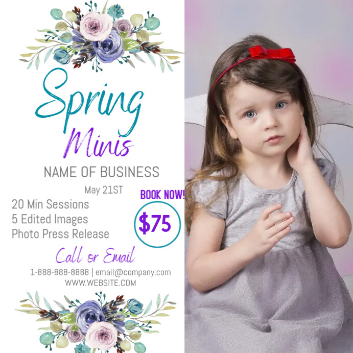 Spring Photo Shoot Template | PosterMyWall