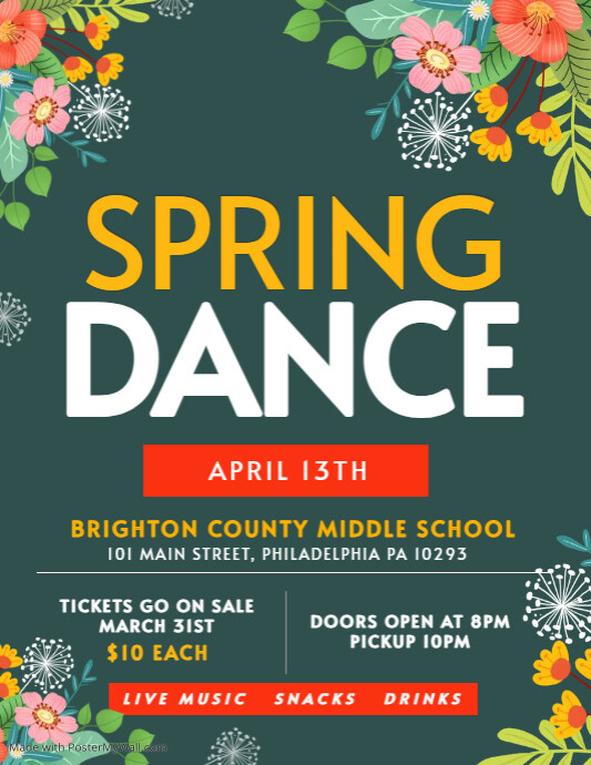 Spring Dance Template | PosterMyWall