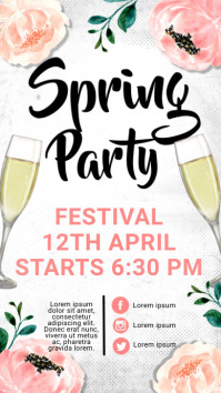 Blue spring break beach party Instagram story Template | PosterMyWall