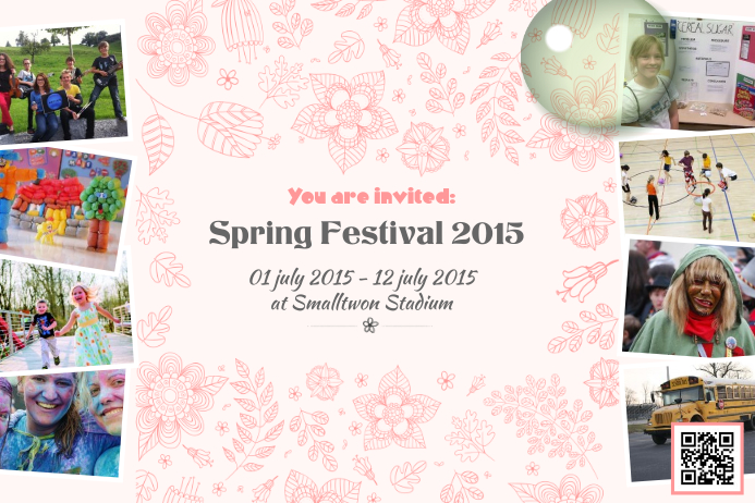 Spring event flyer with many photos - Pink version Template | PosterMyWall