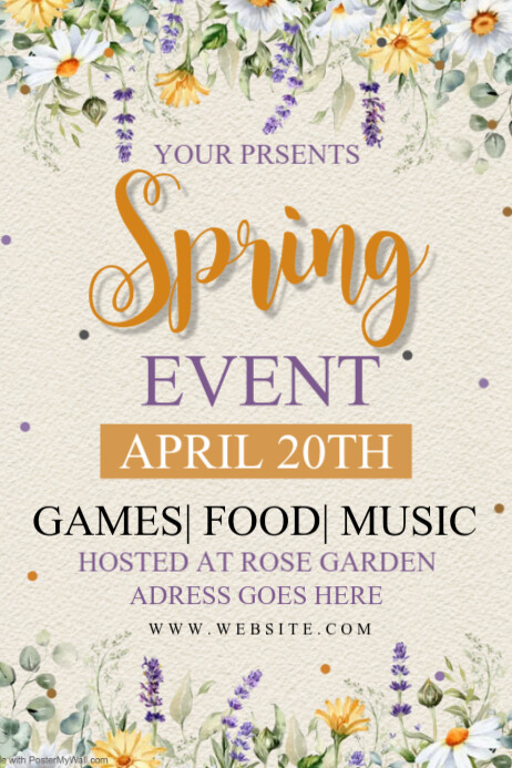 Spring Event Poster Templat | PosterMyWall