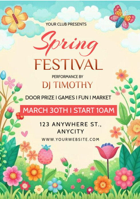 Spring Festival A4 Template | PosterMyWall
