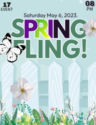 Spring Fling Pink Poster Template | PosterMyWall