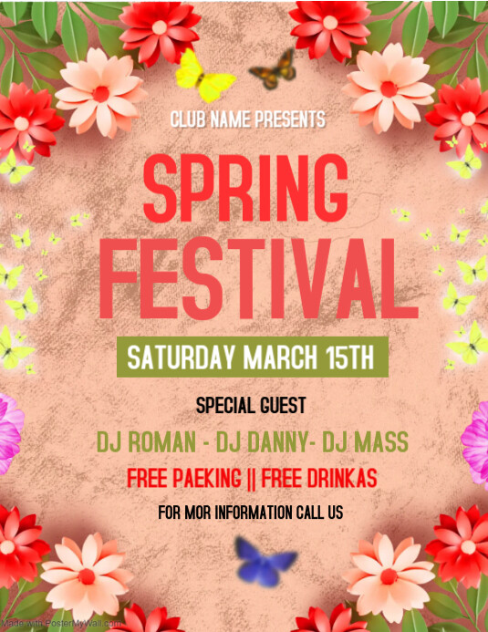 Spring Festival Flyer (us Letter) Template | PosterMyWall