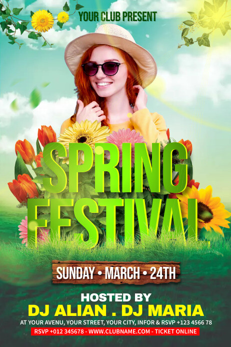 spring festival flyer template | PosterMyWall