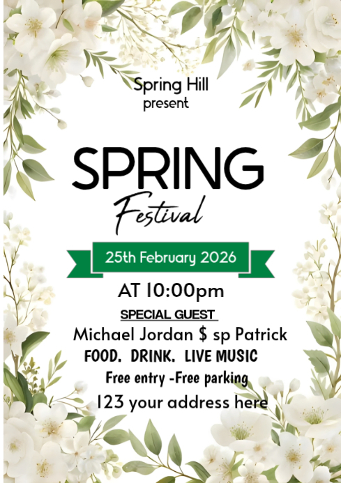 Spring festival party flyer Template | PosterMyWall