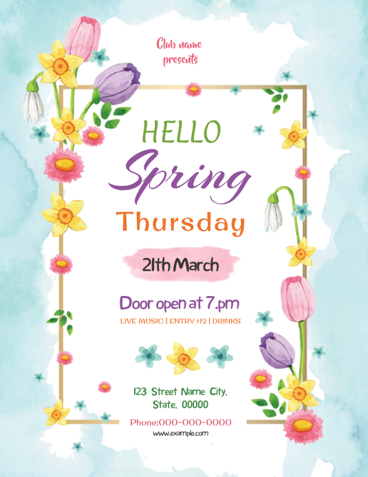 Spring Festival Party Flyer Template | PosterMyWall