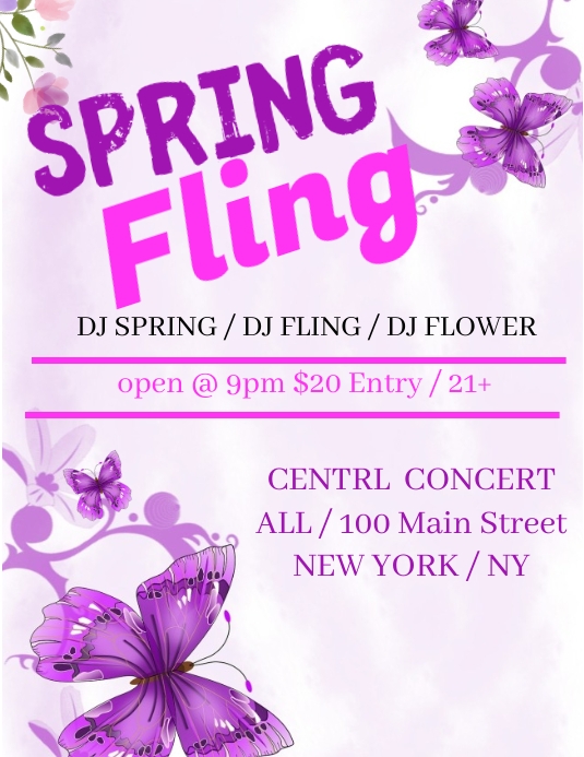 SPRING FLING Template | PosterMyWall