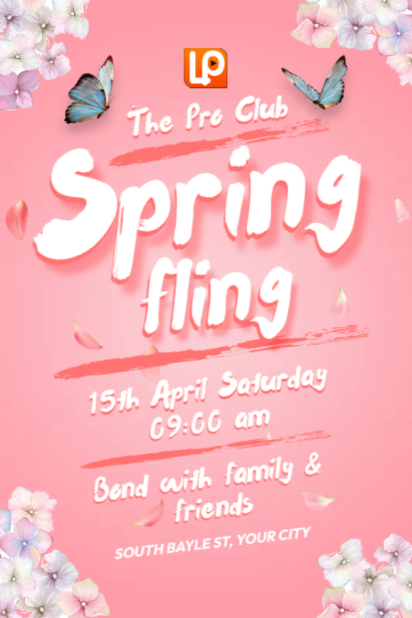 Spring Fling Pink Poster Template | PosterMyWall