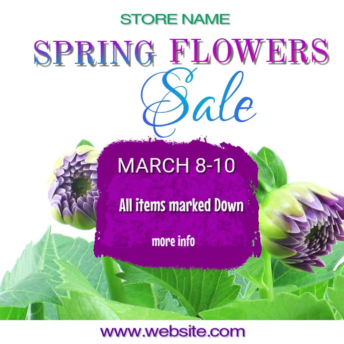 Spring Flowers Sale Video Template | PosterMyWall