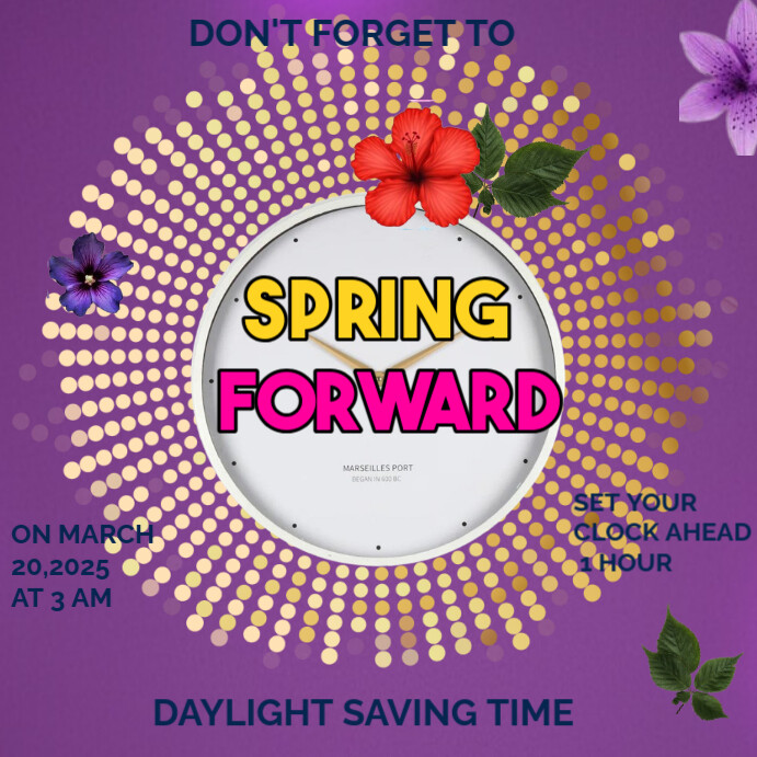 Spring forward card Template | PosterMyWall