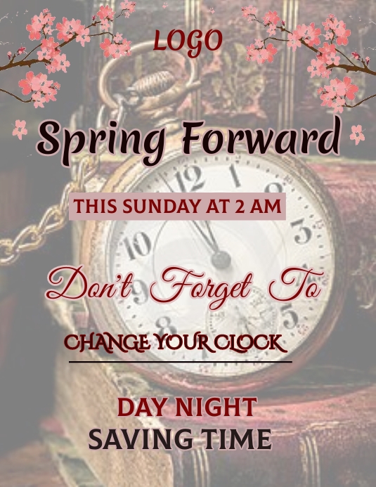 Spring forward daylight time saving Template | PosterMyWall
