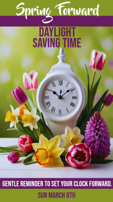 Plantilla de Spring Forward Flyer Template | PosterMyWall