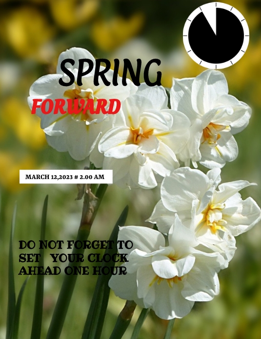 spring forward flyers Template | PosterMyWall
