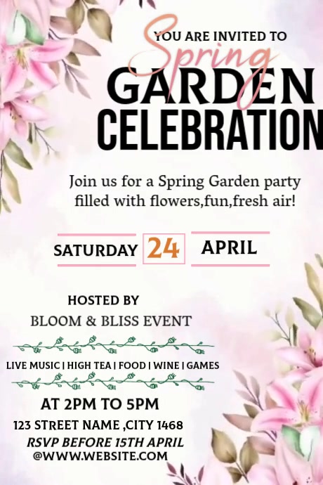 Spring Garden Celebration Invitation Template | PosterMyWall