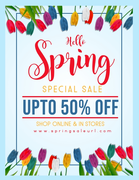 spring is here,spring vibes,hello spring Template | PosterMyWall