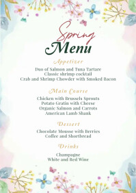 Spring Menu A4 Template | PosterMyWall
