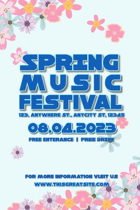 Spring Music Festival Poster Template | PosterMyWall