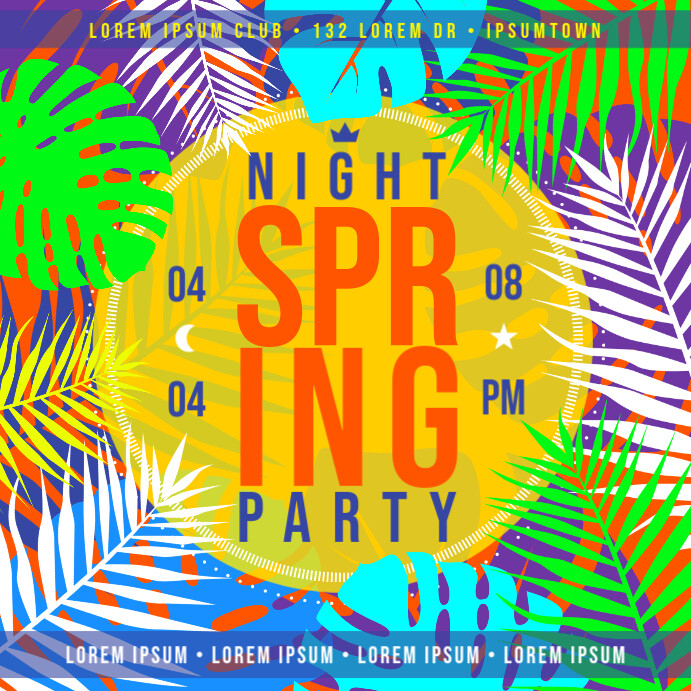 SPRING NIGHT PARTY BANNER | PosterMyWall
