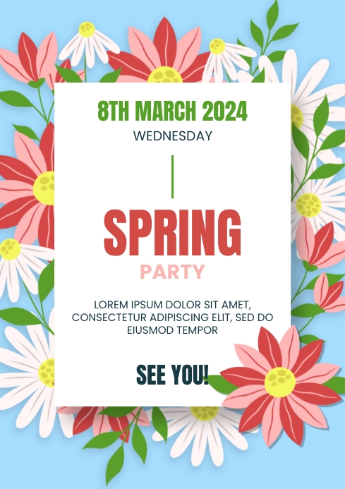 Spring Party A4 Template | PosterMyWall