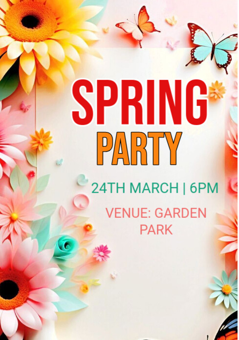 Copy of Spring Party A4 | PosterMyWall