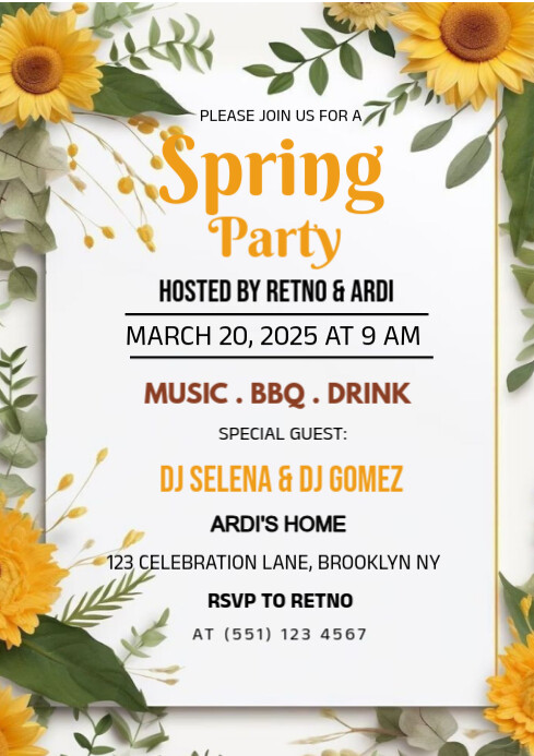 Plantilla de Spring Party A4 | PosterMyWall