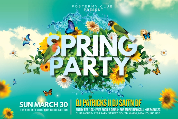 Spring Party banner Template | PosterMyWall