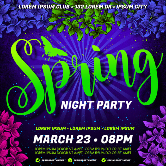 SPRING PARTY BANNER Template | PosterMyWall
