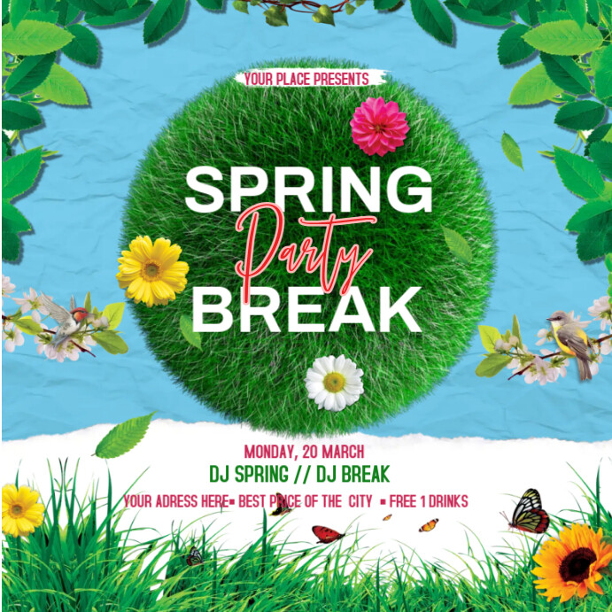 Copy of Spring Party Break Instagram Post | PosterMyWall