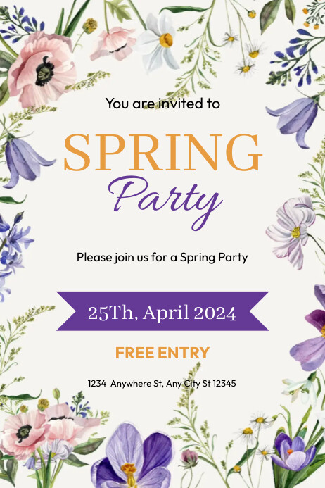 Spring party Template | PosterMyWall