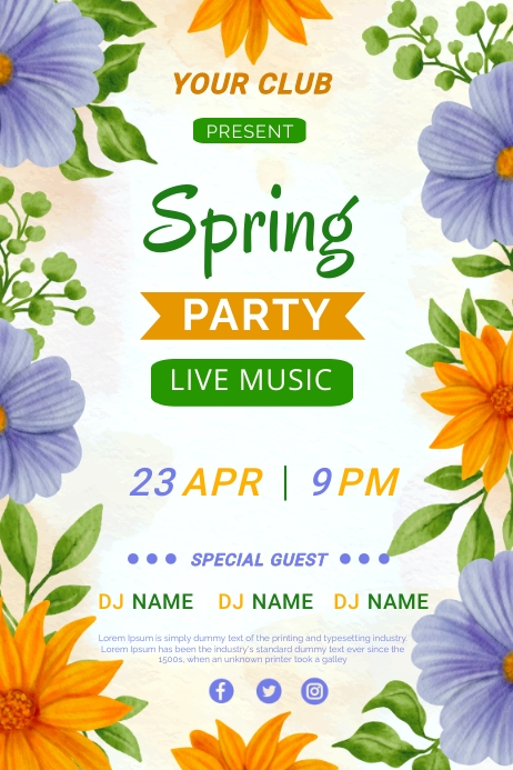 spring party Template | PosterMyWall