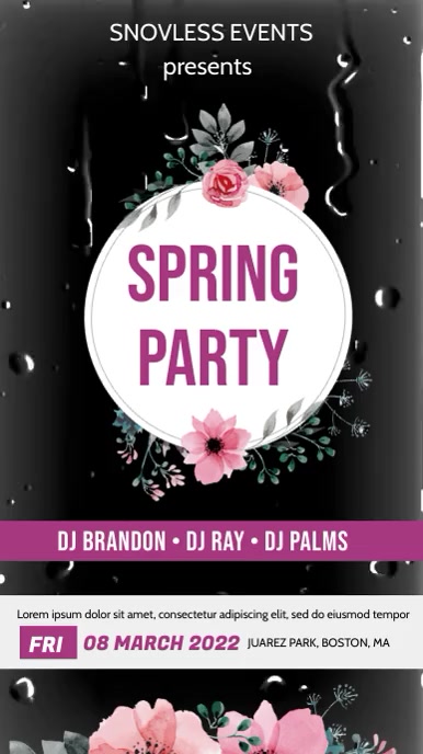 Spring Party Digital Display Template | PosterMyWall