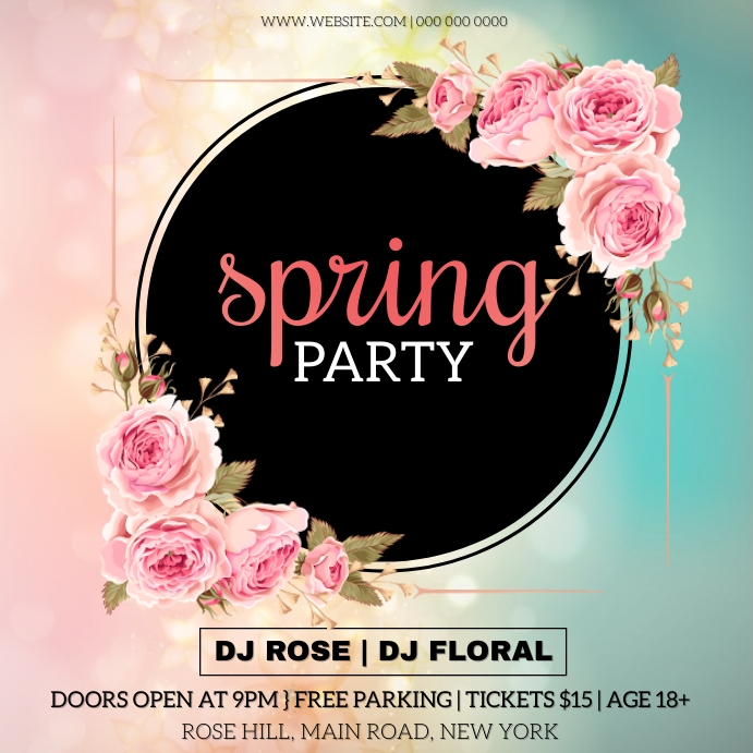 SPRING PARTY EVENT AD TEMPLATE | PosterMyWall
