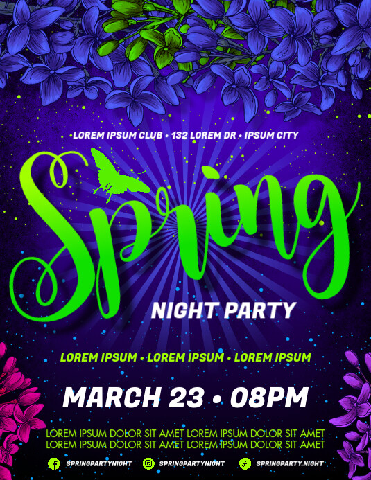 SPRING PARTY FLYER Template | PosterMyWall