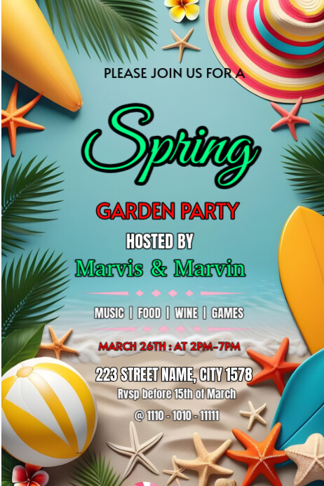 Spring party flyer Template | PosterMyWall