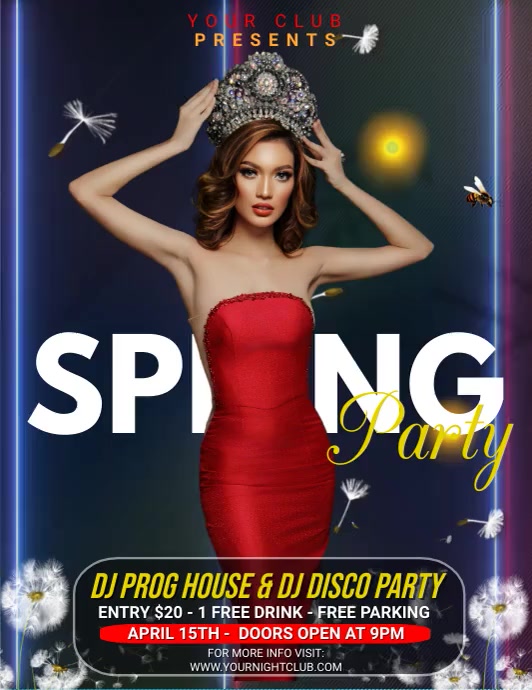 Spring party Flyer Template | PosterMyWall